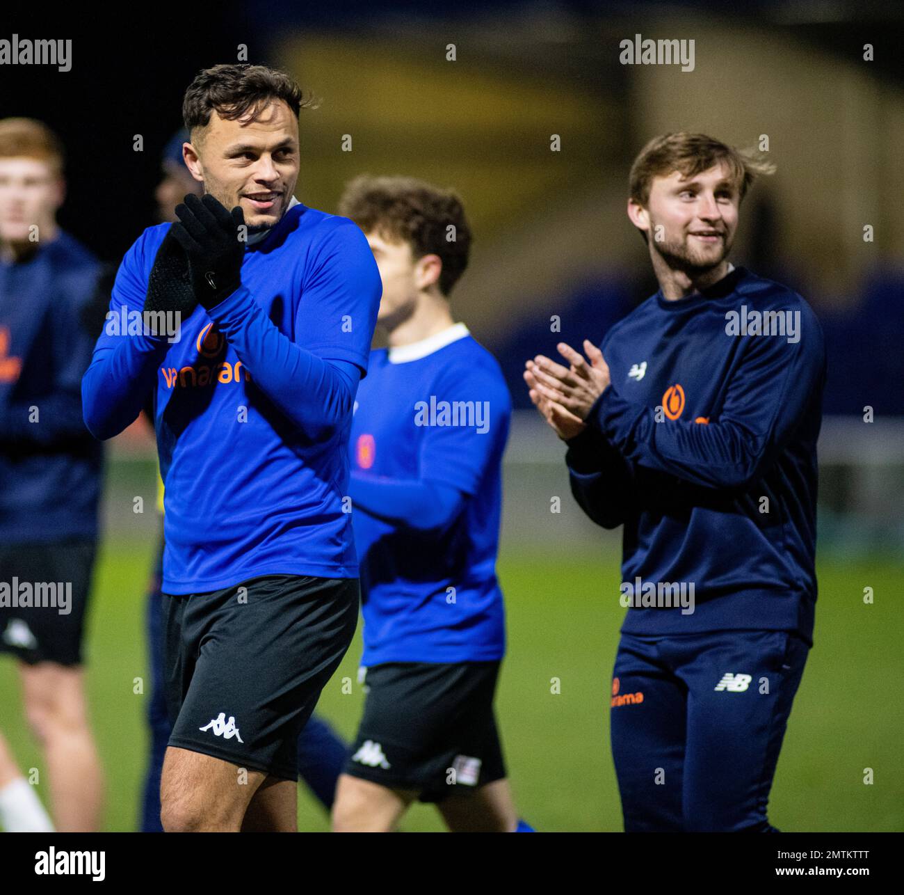 Chester, Cheshire, England. 31th January 2023. Chester team claps fans ...