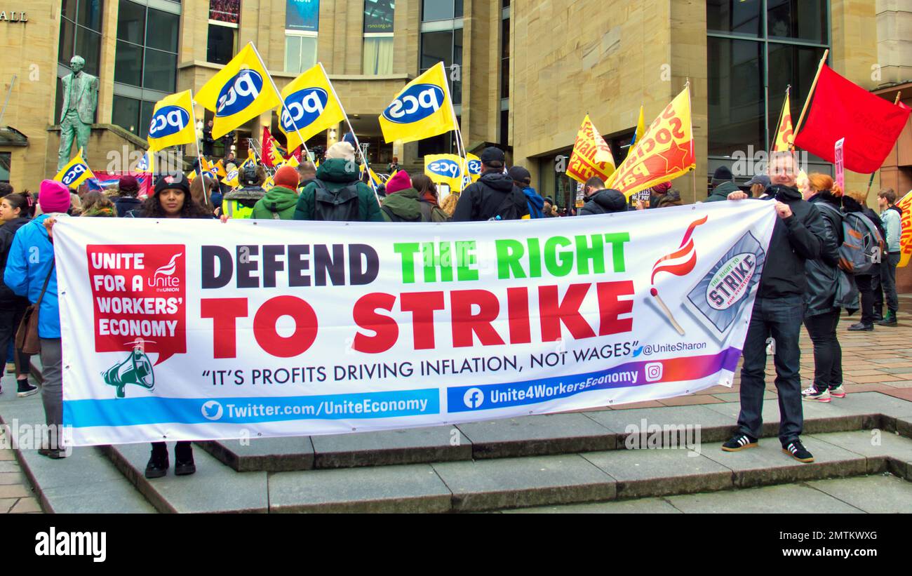 Glasgow, Scotland, UK 1st February, 2023.Walkout Wednesday National ...
