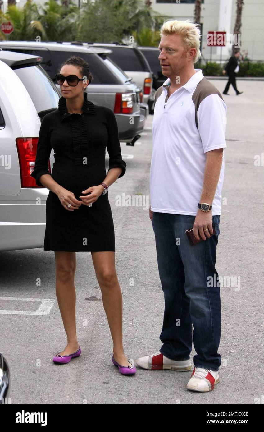 EXCLUSIVE!! Boris Becker and his pregnant wife Sharlely are greeted by ...