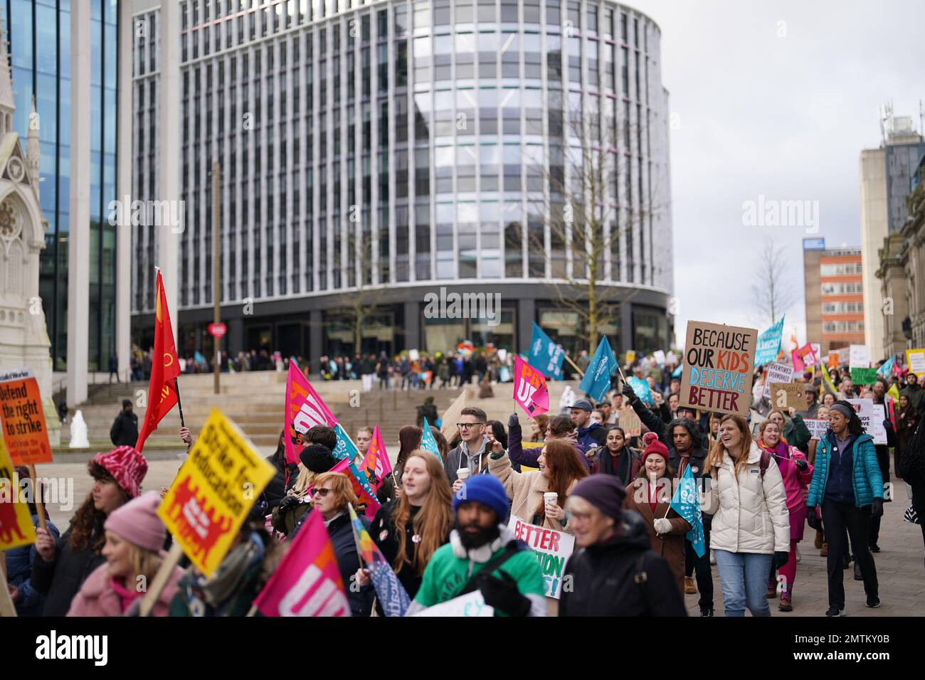 Protesters from the National Education Union (NEU), Trades Union ...