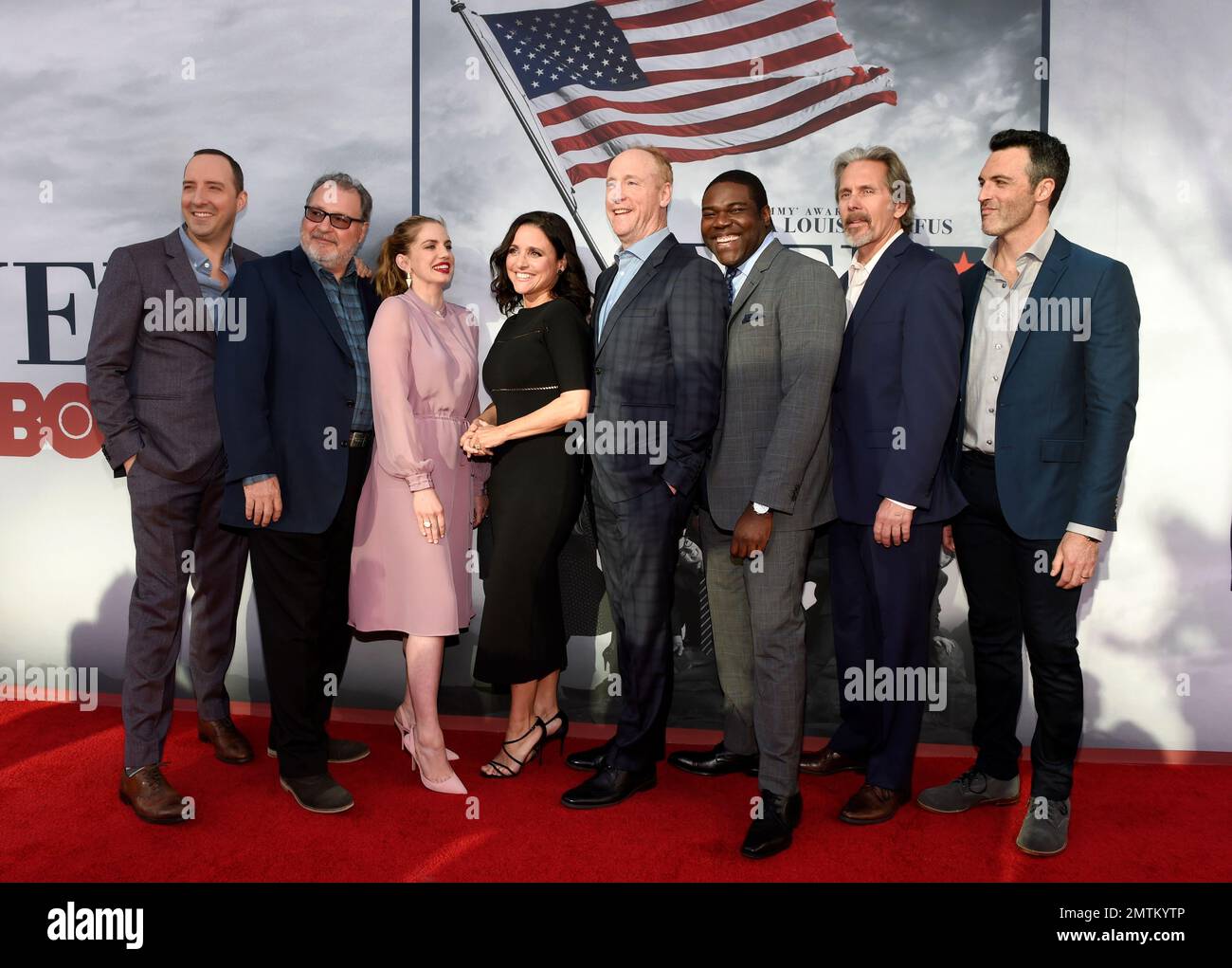 Left to right, "Veep" cast members Tony Hale, Kevin Dunn, Anna Chlumsky ...