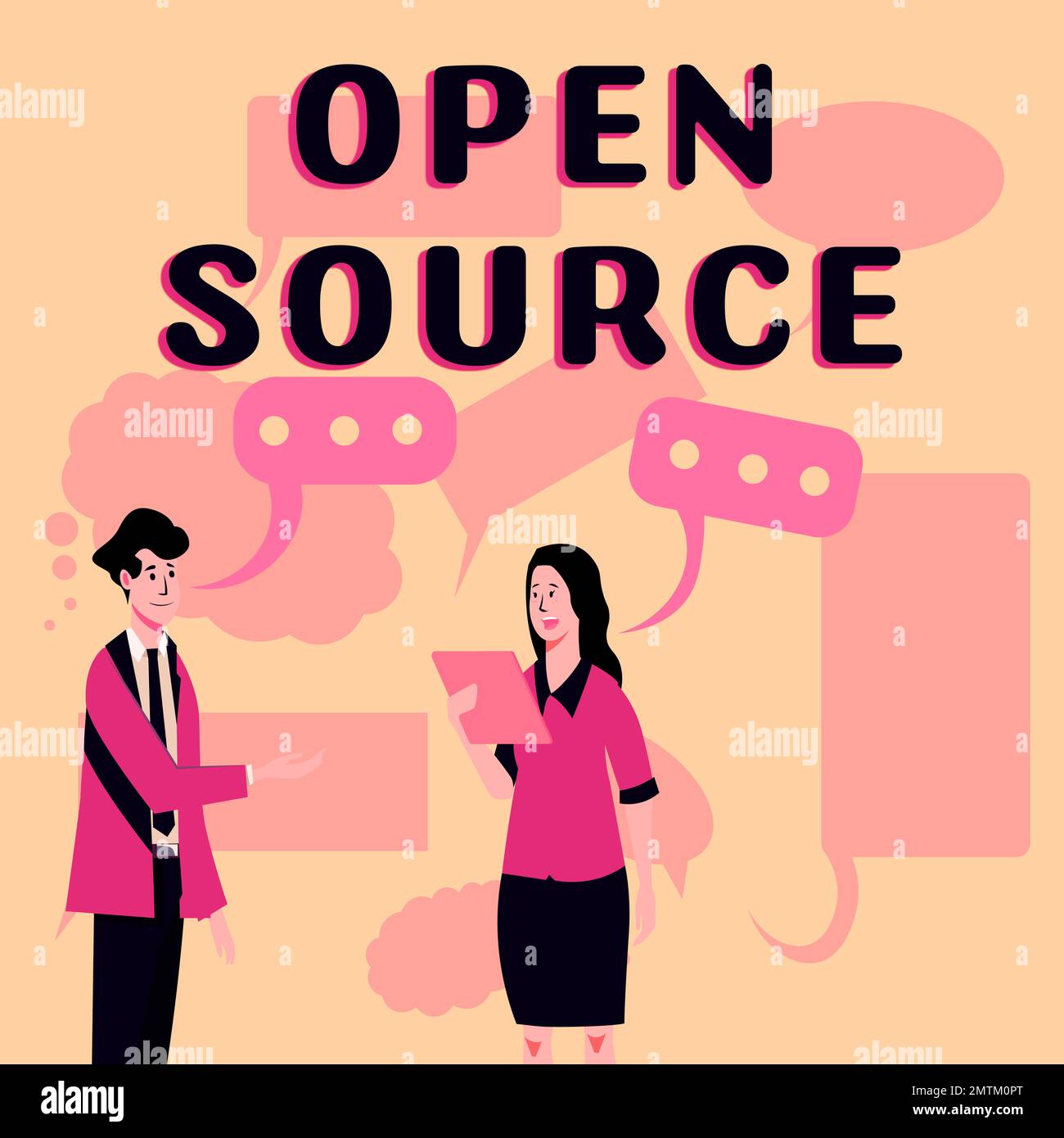 Text sign showing Open Source. Word for denoting software which original source code freely ...