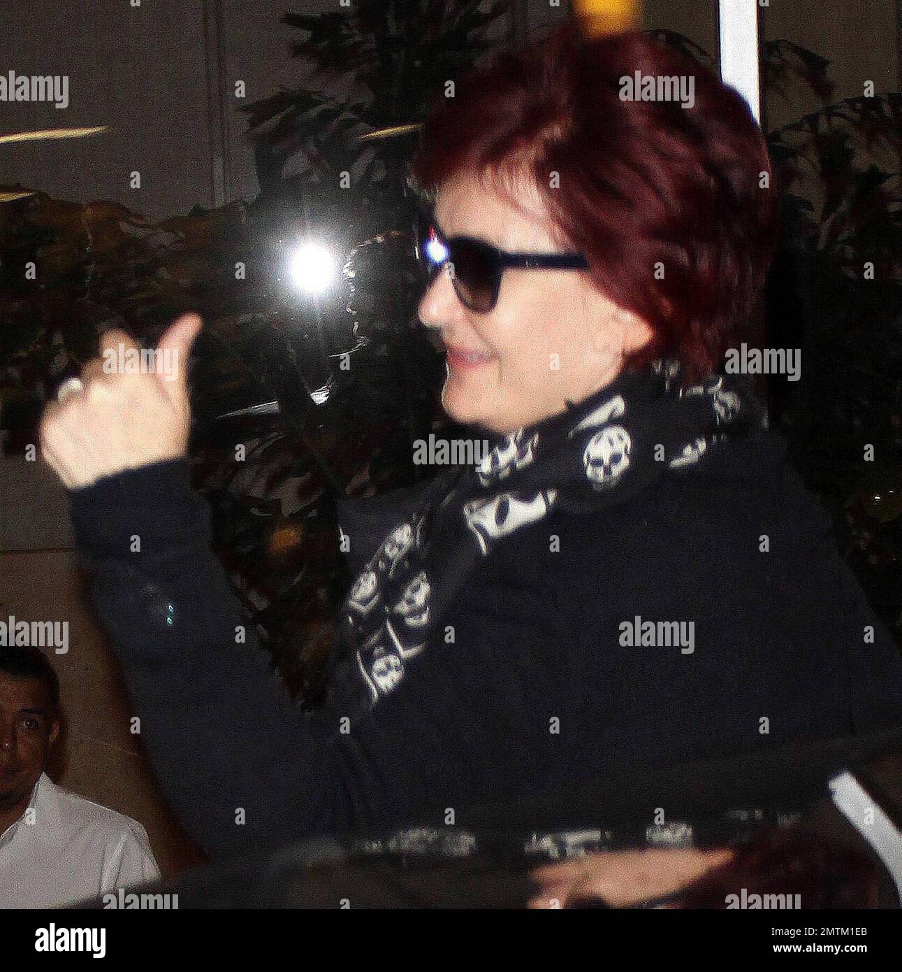 EXCLUSIVE!! TV personality Sharon Osbourne points something out to a ...