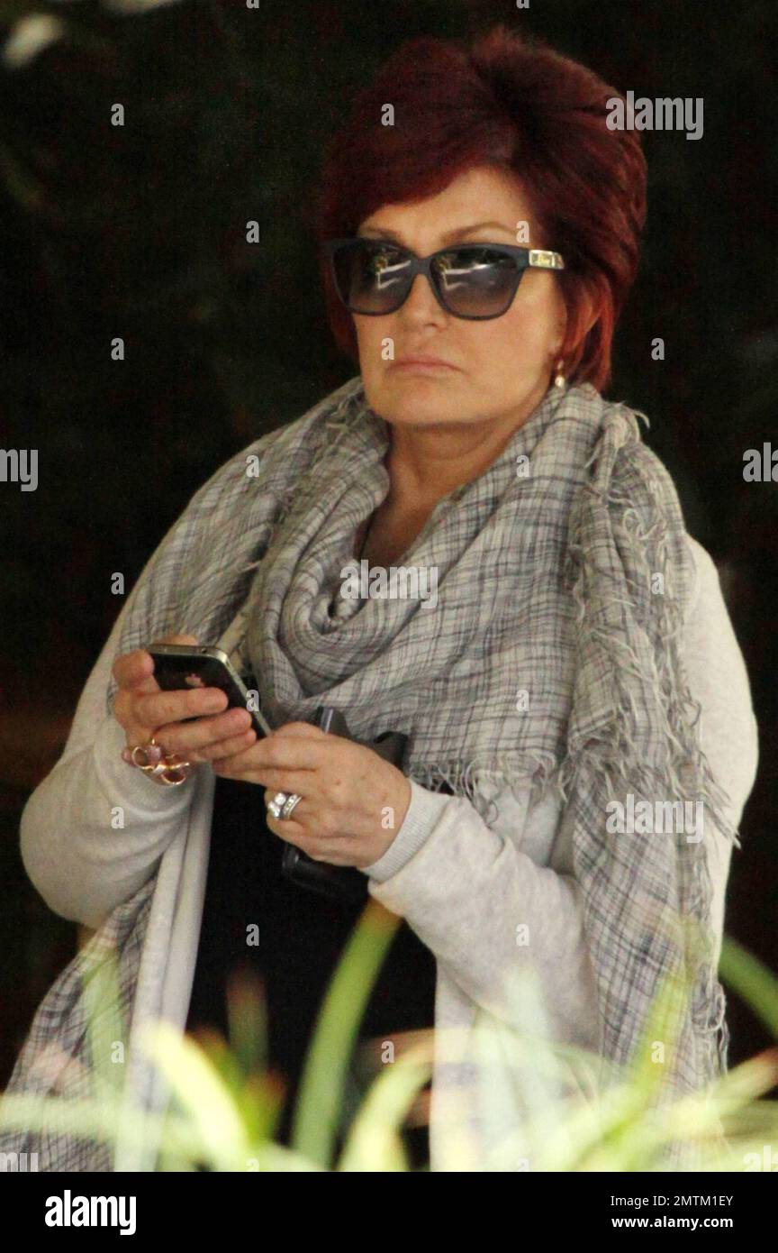 EXCLUSIVE!! Sharon Osbourne texts on her cell phone while out in Los ...
