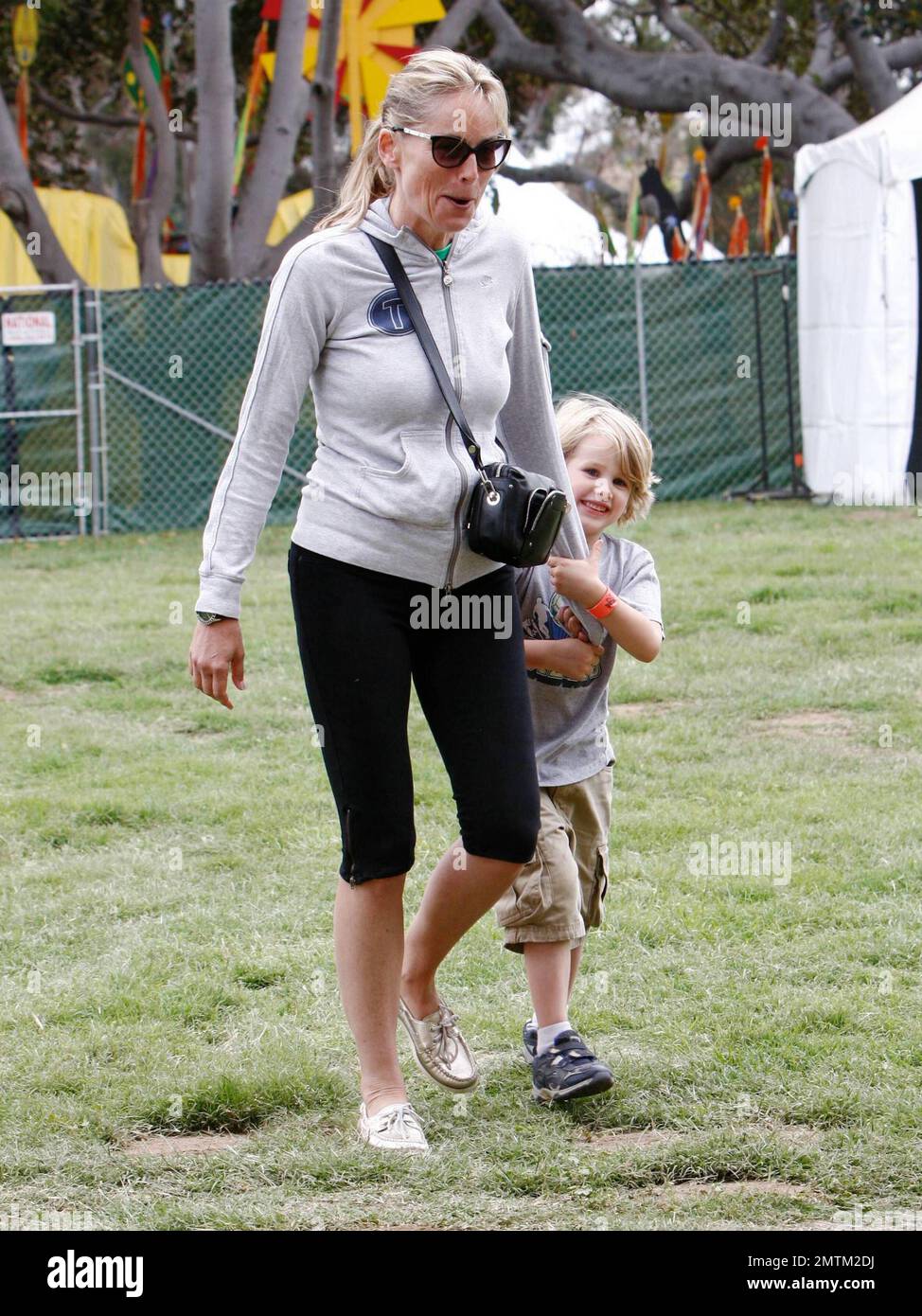 Actress Sharon Stone enjoys a day out with son Laird at Wadsworth Great ...