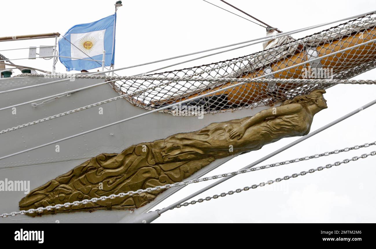 The figurehead of the Argentine Navy frigate ARA Libertad is shown as ...