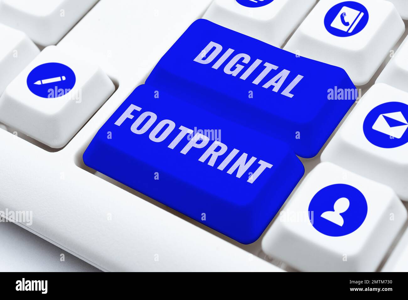 Hand writing sign Digital Footprint. Business showcase uses digital ...