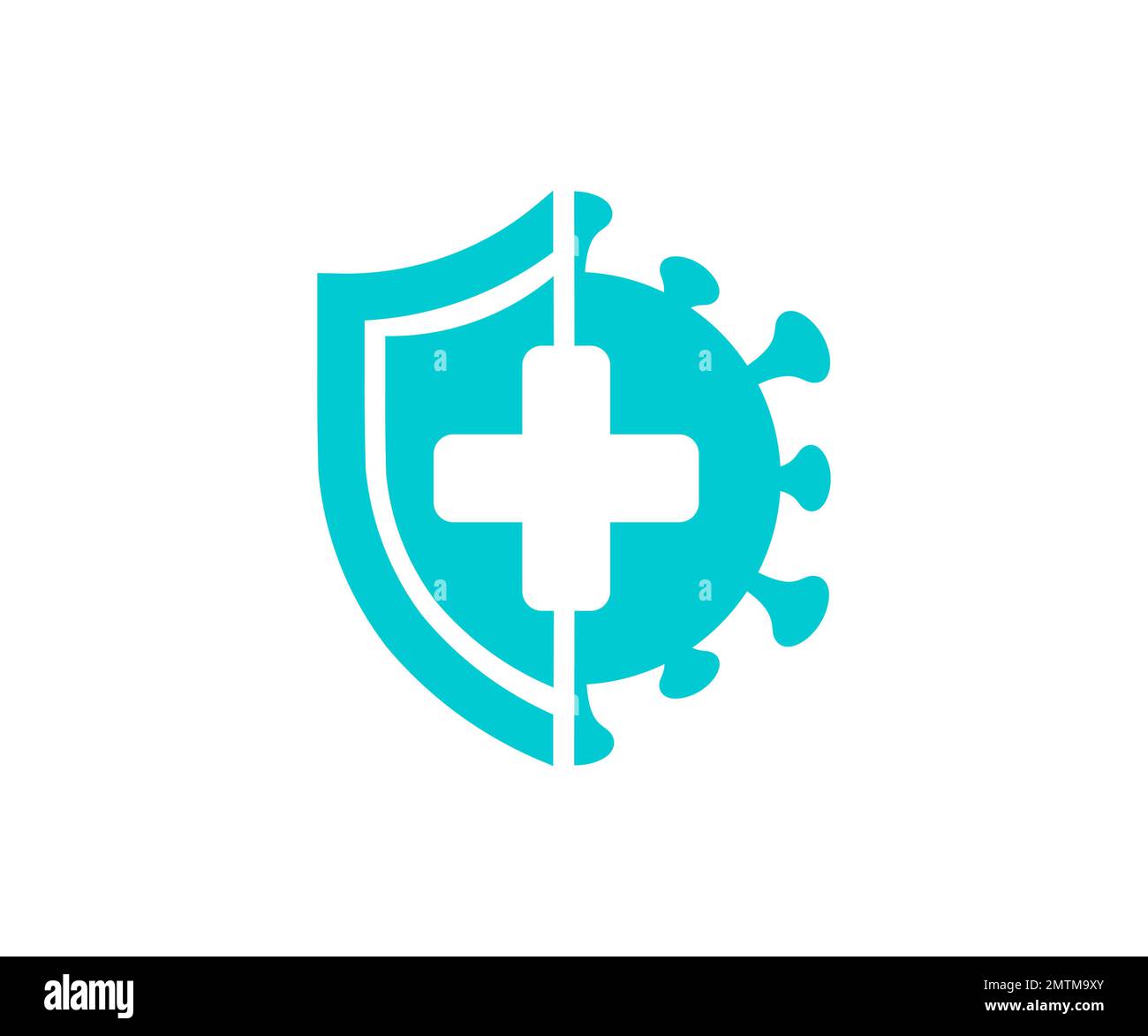 Protect from virus logo design. Immune system concept. Bacteria attack ...
