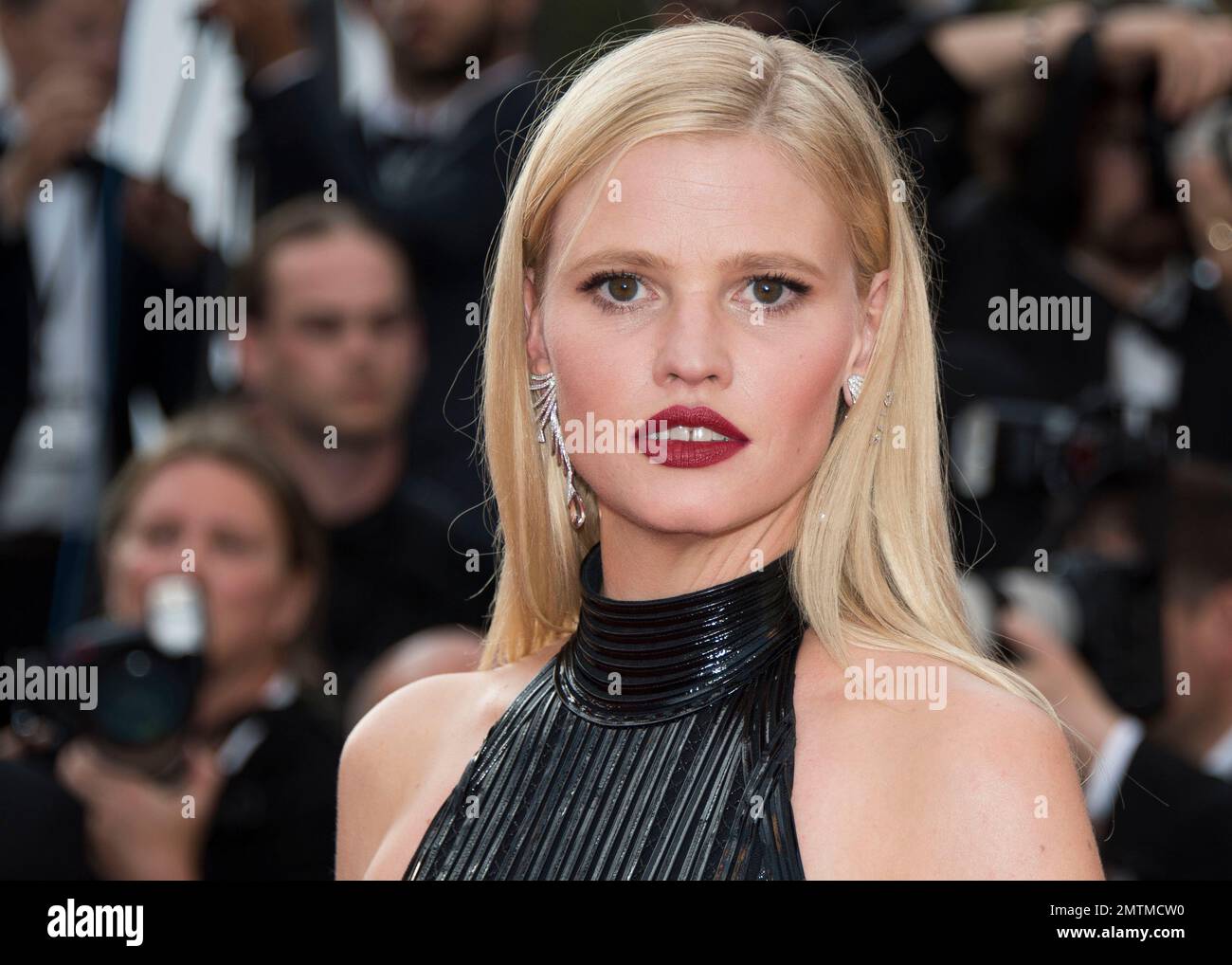 Lara Stone poses for photographers upon arrival at the screening of the ...