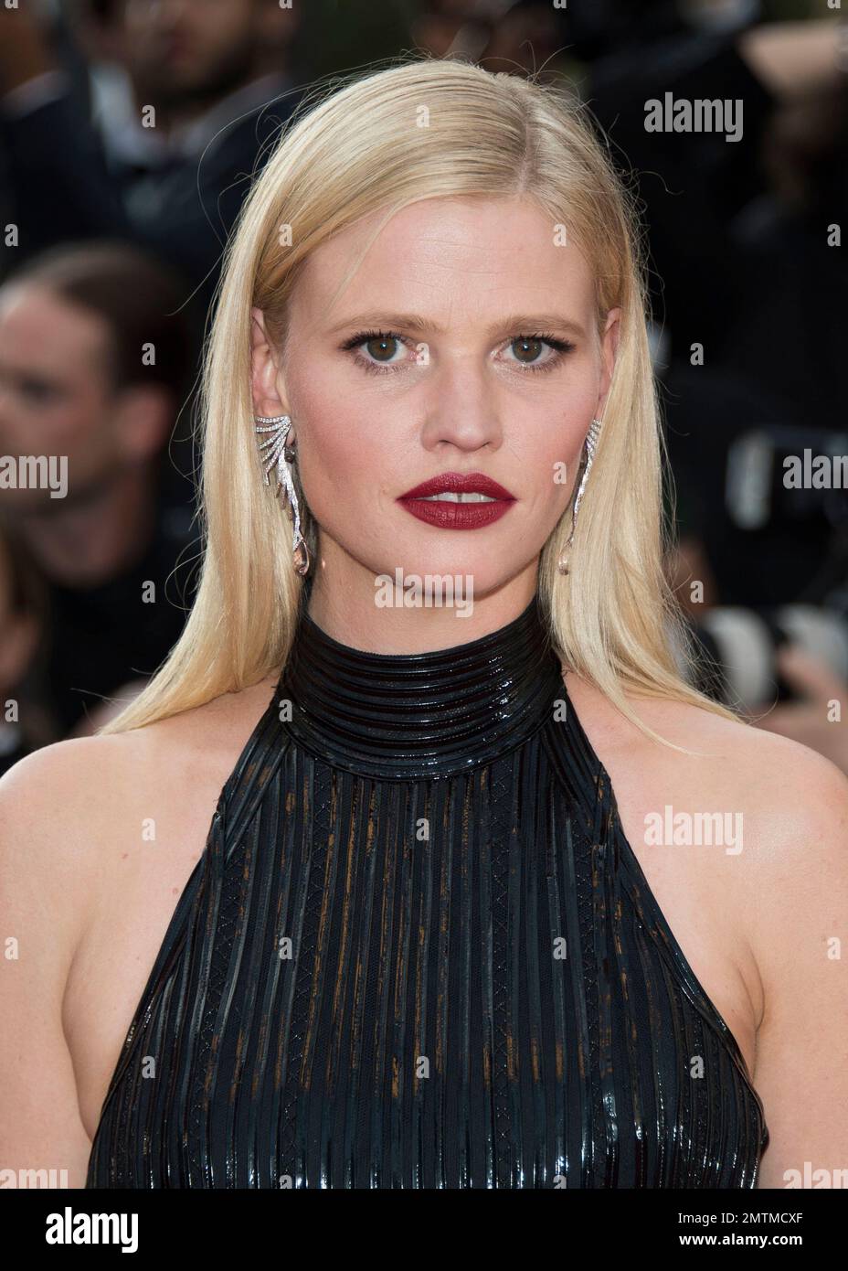 Lara Stone poses for photographers upon arrival at the screening of the ...