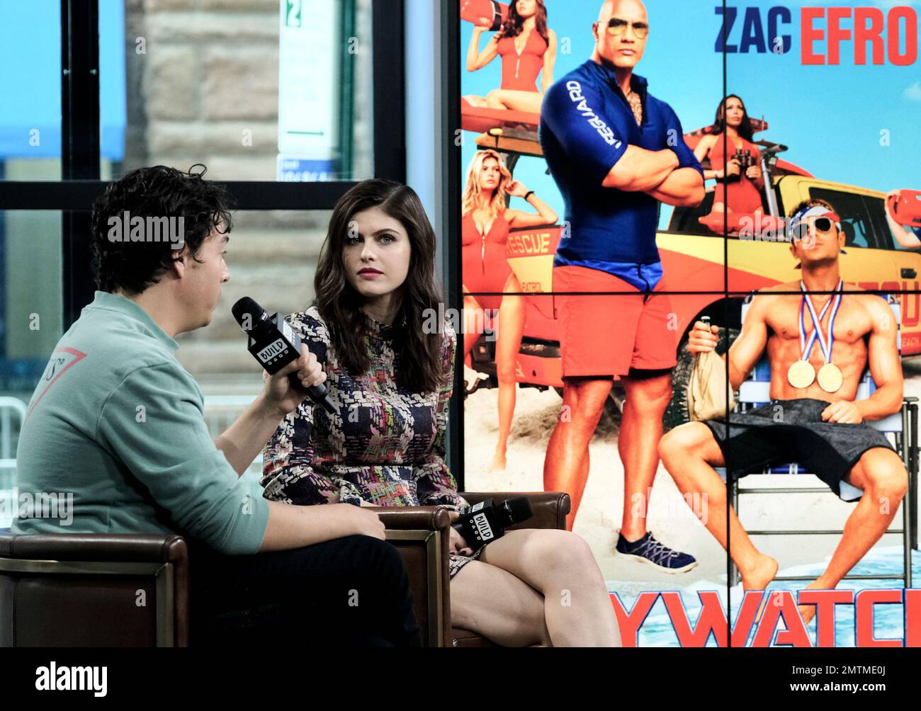 Actors Jon Bass, left, and Alexandra Daddario participate in the BUILD ...