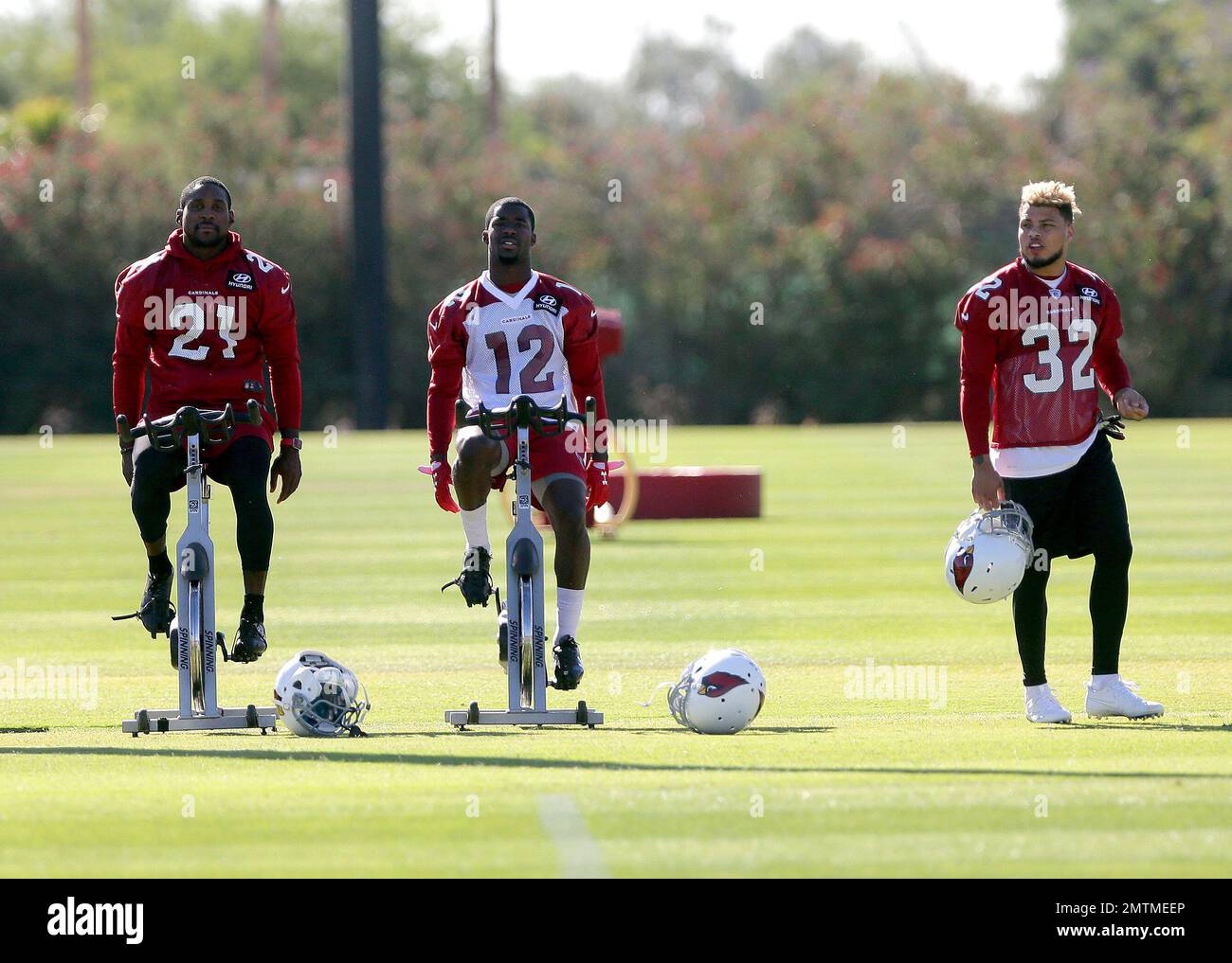 Arizona Cardinals' Patrick Peterson (21), John Brown (12) and Tyrann ...