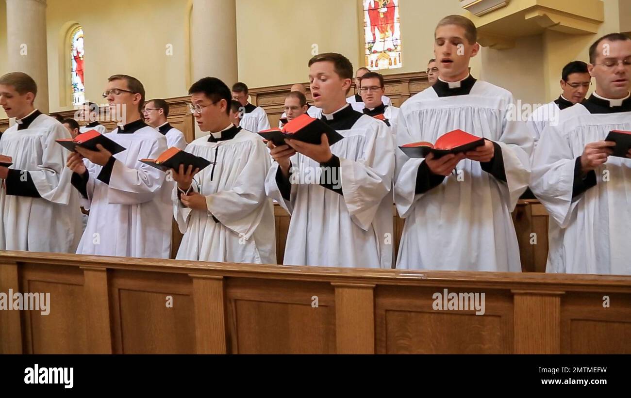 In this May 12, 2017 photo, members of the Priestly Fraternity of Saint ...