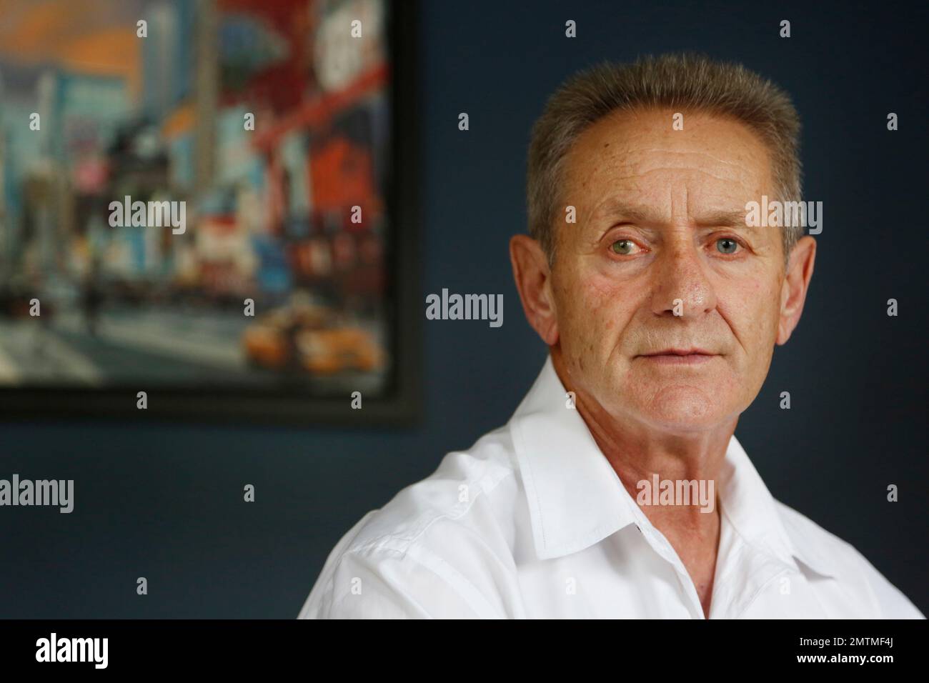 Former NYPD detective Anthony Senft poses for a picture at his home in ...