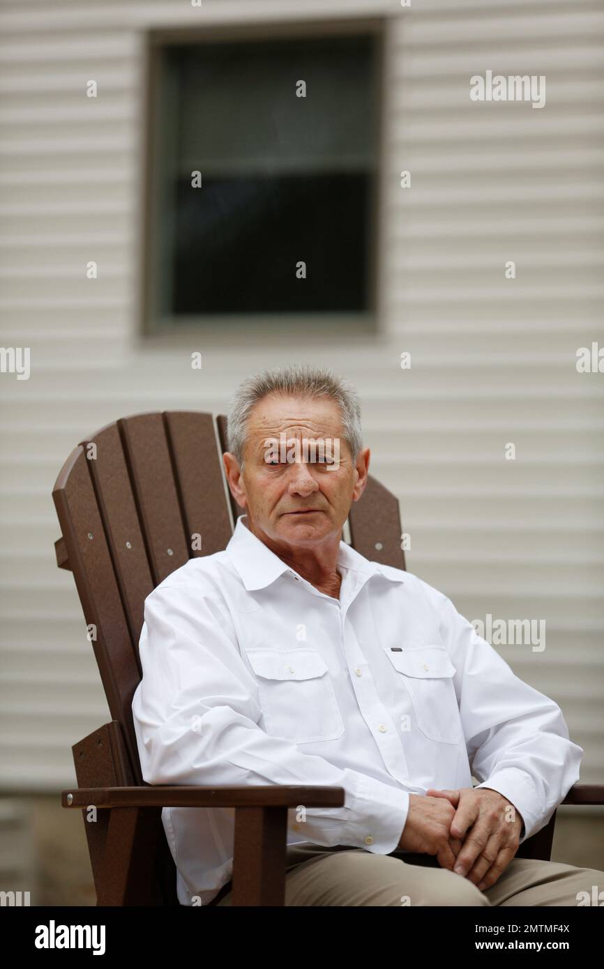 Former NYPD detective Anthony Senft poses for a picture at his home in ...