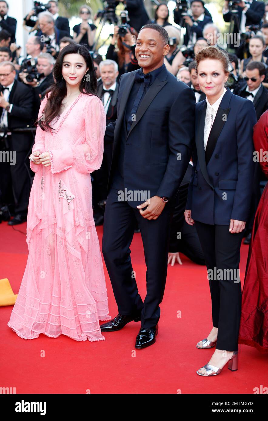 Actors Fan Bing Bing, left, Will Smith, center, and director Maren Ade ...
