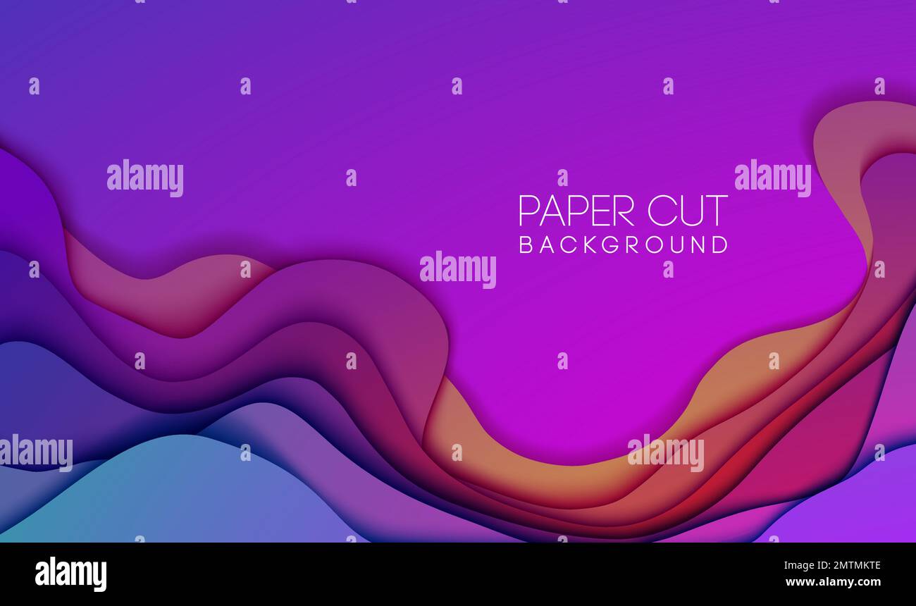 Abstract gradient vector background. Paper cut 3d background in yellow ...