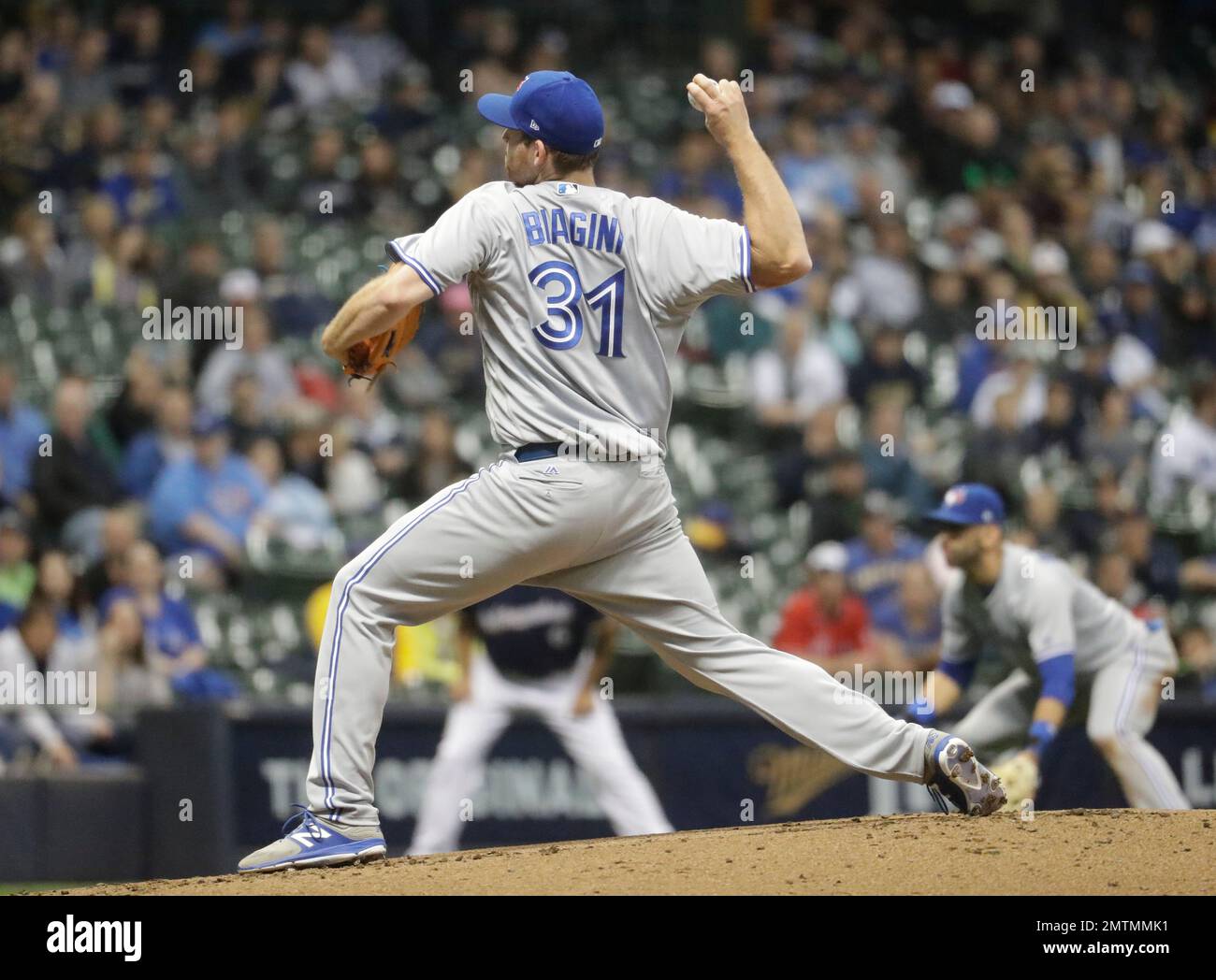 Toronto Blue Jays relief pitcher Joe Biagini throws during the first ...