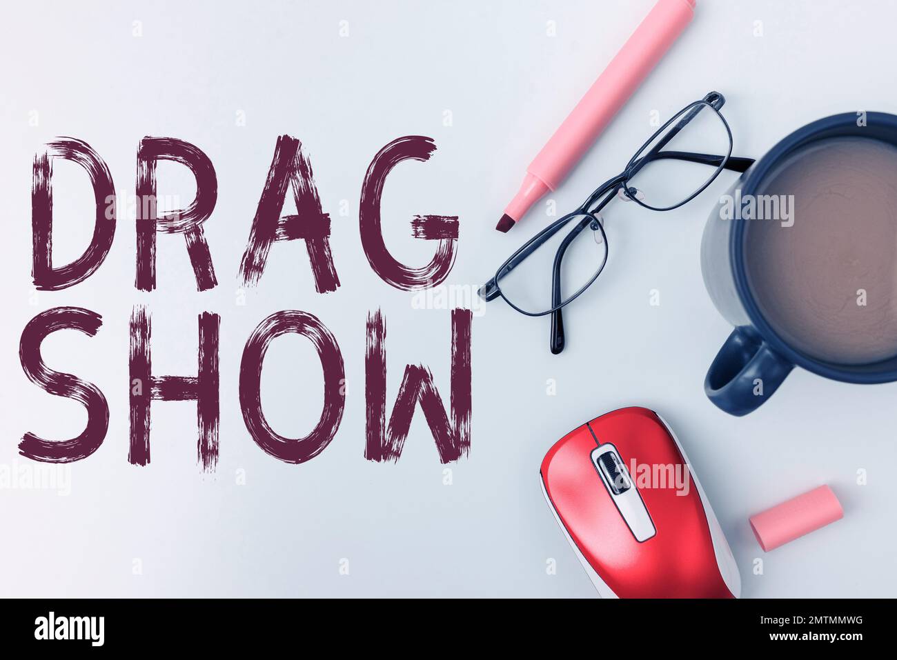 Conceptual display Drag Show. Business idea competitive event where two ...