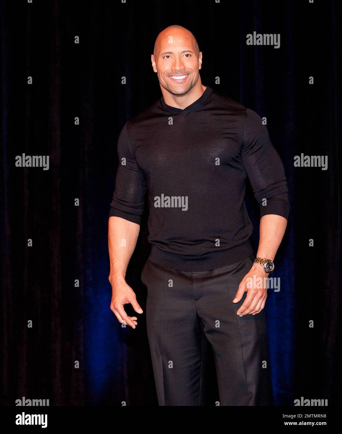 Dwayne Johnson and Billy Bob Thornton fool around on stage at the ...