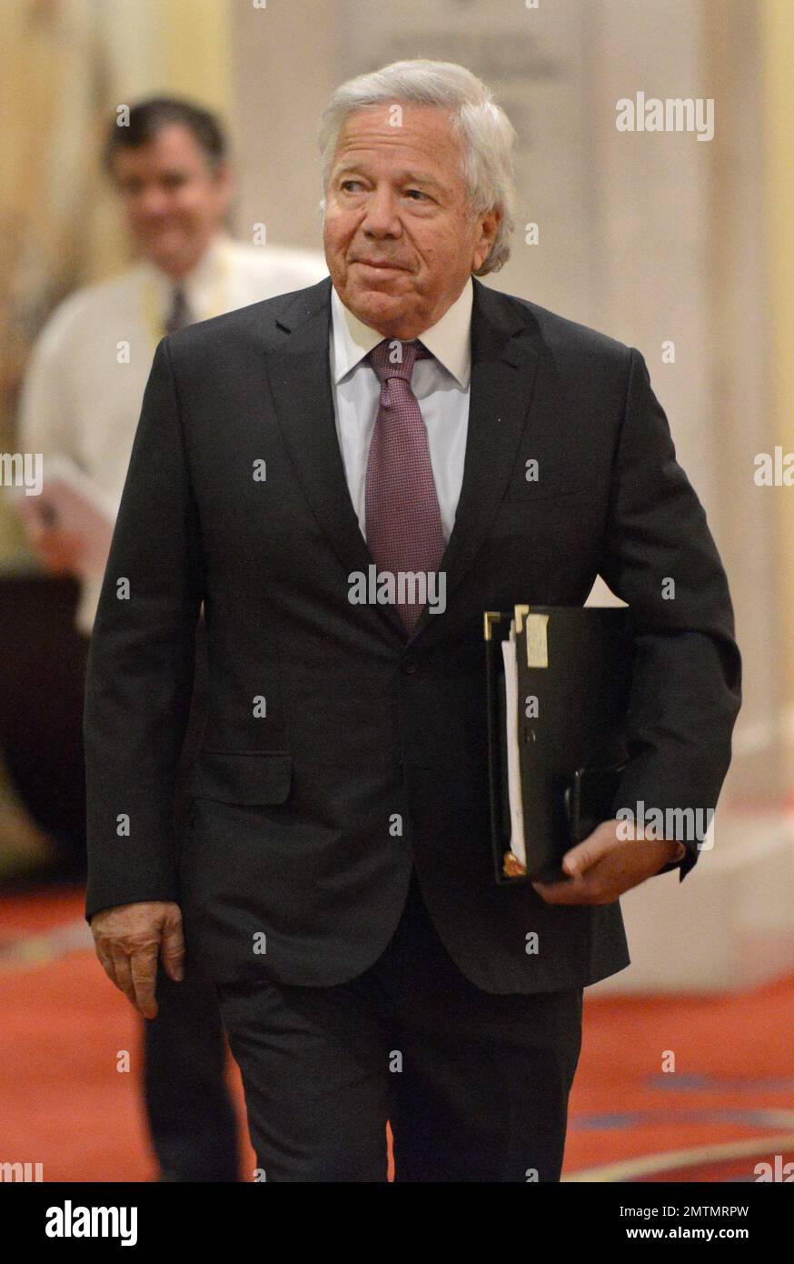 New England Patriots owner Robert Kraft arrives before an NFL owners ...