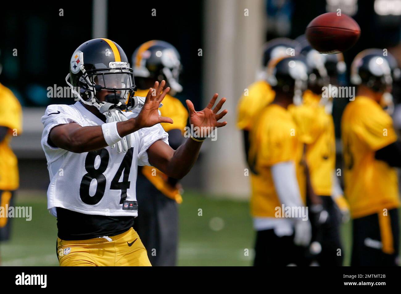 Pittsburgh Steelers wide receiver Antonio Brown (84) during an NFL football practice, Tuesday ...