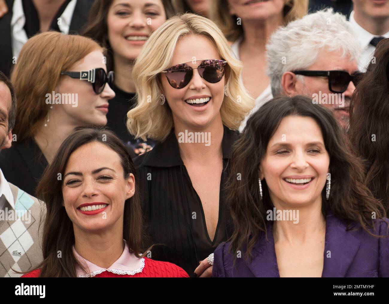 Jessica Chastain and Charlize Theron pose for photographers during the ...