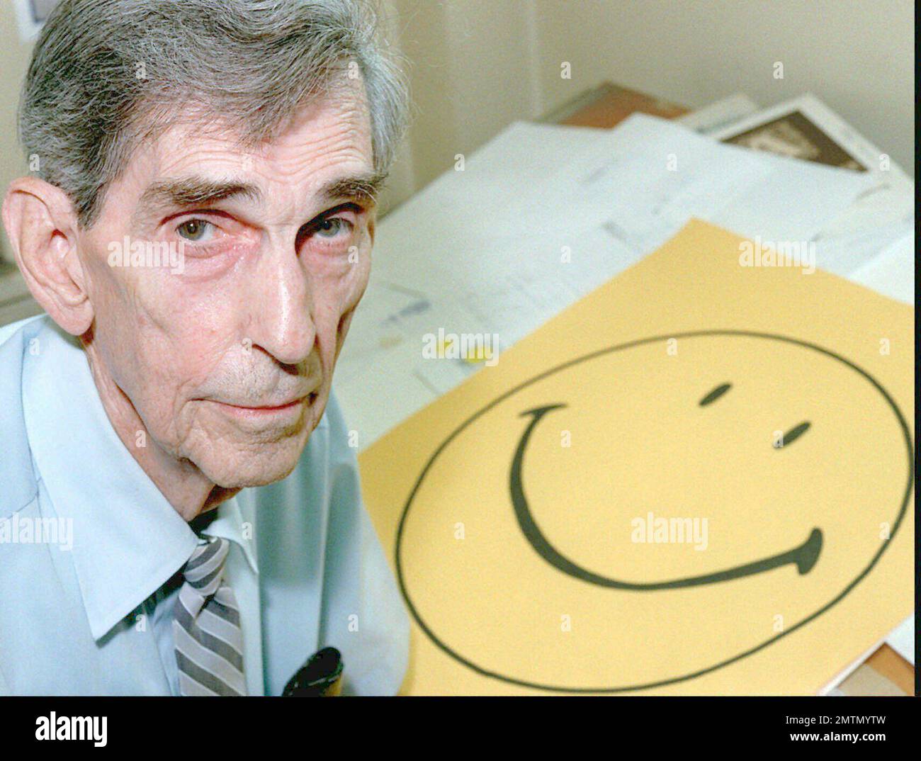 Illustrator Harvey Ball, of Worcester, Mass., who created the smiley ...