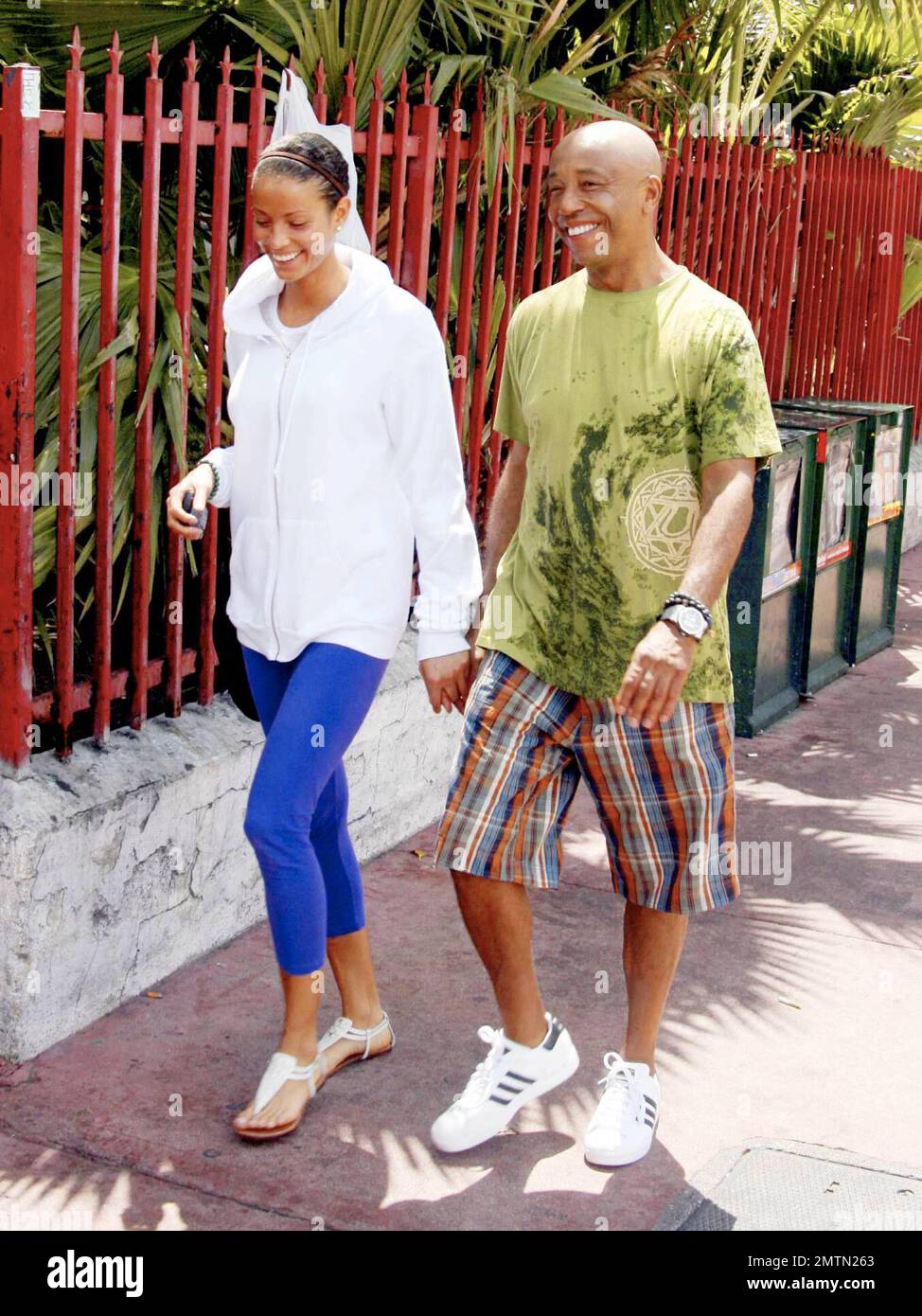 Russell simmons with girlfriend porschla coleman hi-res stock ...
