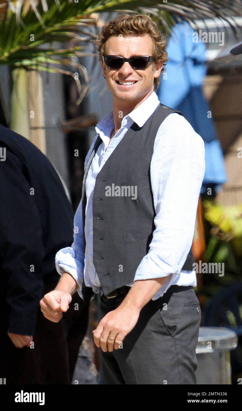 EXCLUSIVE!! Actor Simon Baker shoots scenes on the beach for his ...