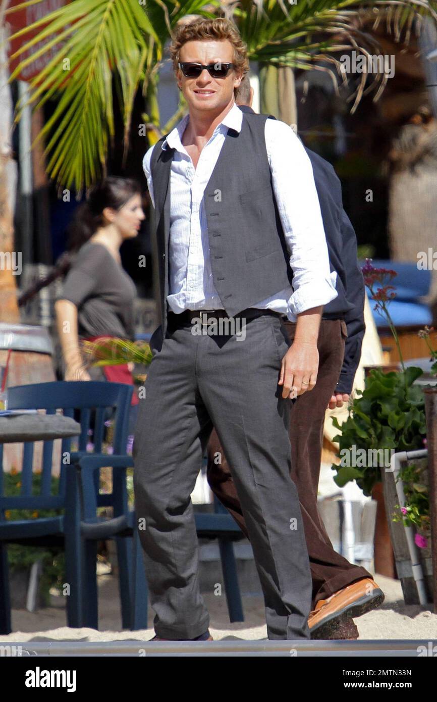 EXCLUSIVE!! Actor Simon Baker shoots scenes on the beach for his ...
