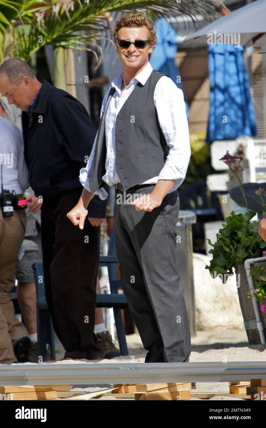 EXCLUSIVE!! Actor Simon Baker shoots scenes on the beach for his ...