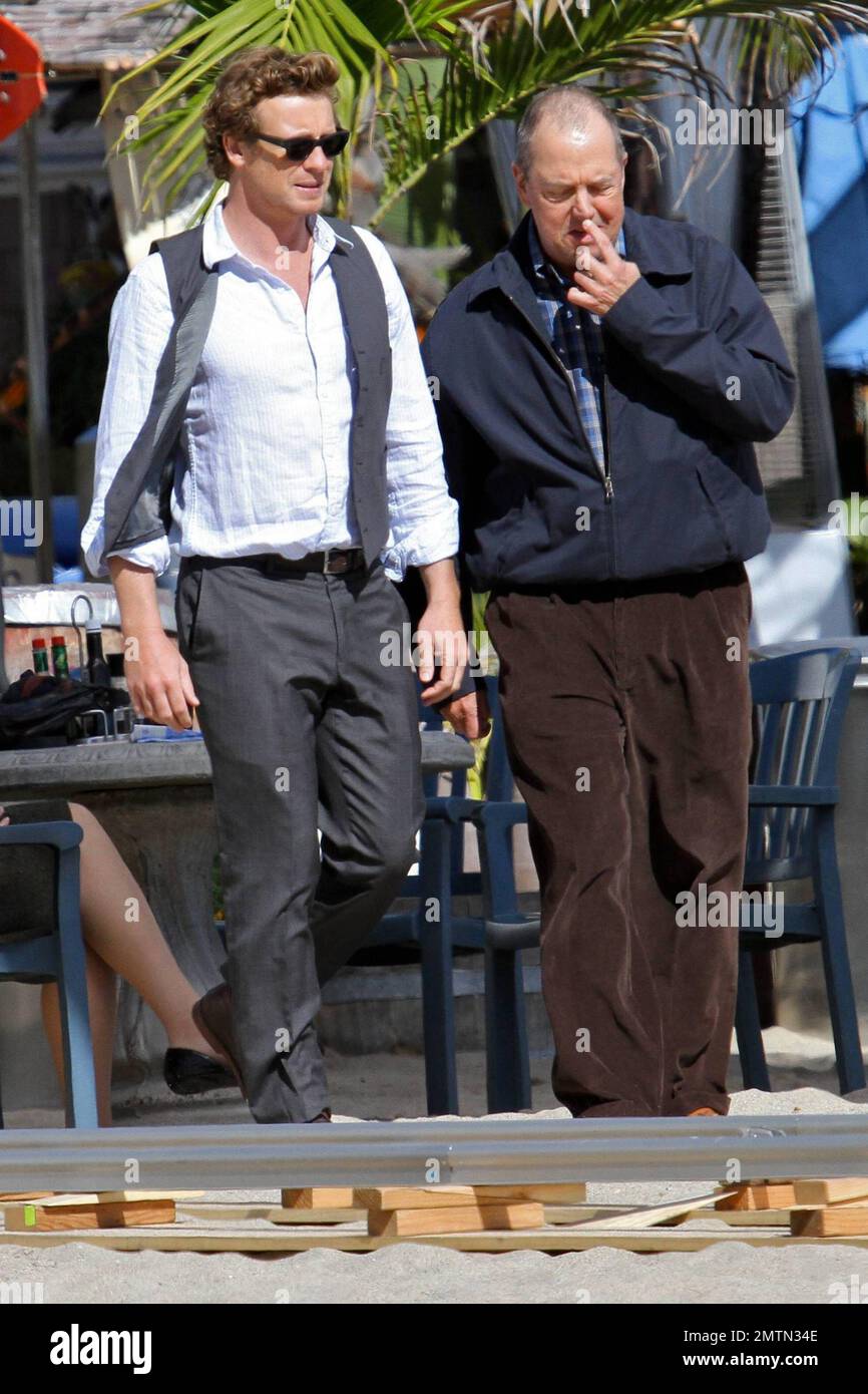 EXCLUSIVE!! Actor Simon Baker shoots scenes on the beach for his ...