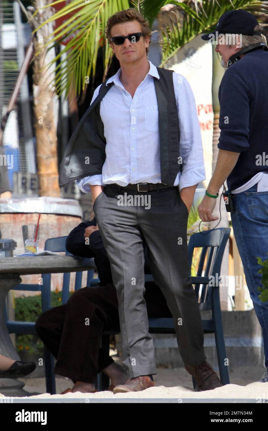 EXCLUSIVE!! Actor Simon Baker shoots scenes on the beach for his ...