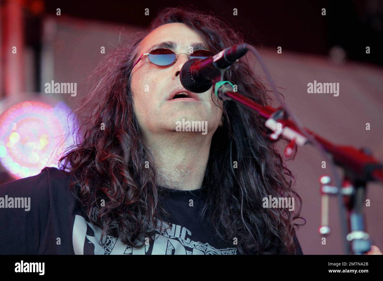 Andy Robbins of the UK hard rock band Skin performs live during the 2010 Download Festival held ...