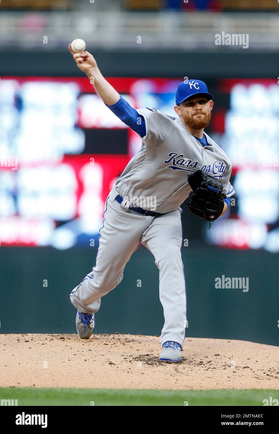 Kansas City Royals pitcher Ian Kennedy throws against the Minnesota ...