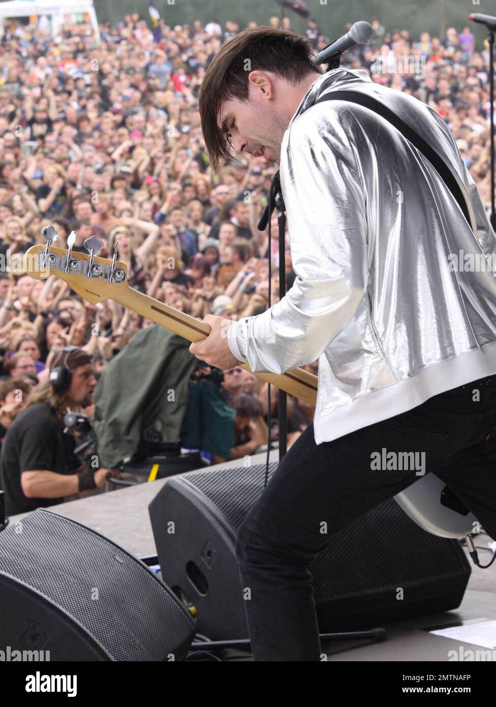 Dan Pugsley of the Welsh rock reggae metal band Skindred performs live ...