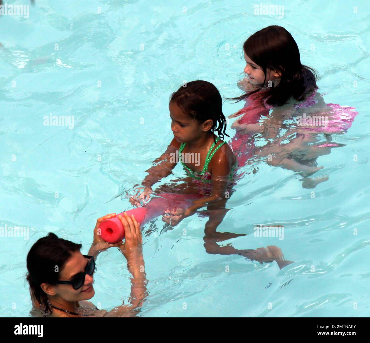 EXCLUSIVE!! A very skinny looking Katie Holmes enjoyed an afternoon dip ...
