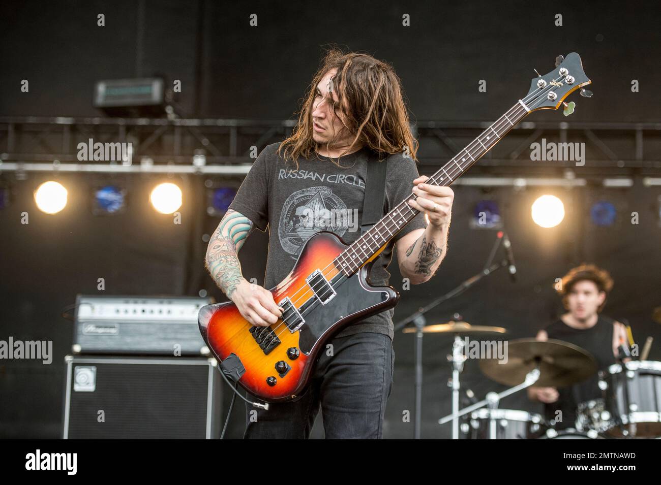 Nick Bassett of Deafheaven performs at Rock On The Range Music Festival ...