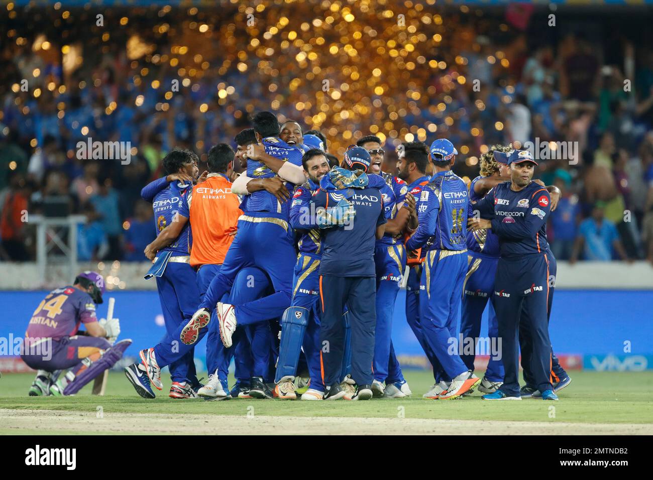 Mumbai Indians celebrate after winning the Indian Premier League (IPL ...