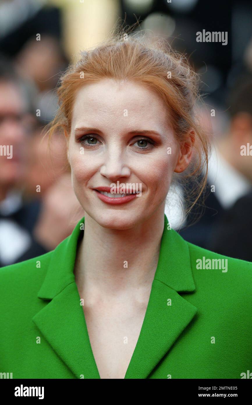 Actress Jessica Chastain poses for photographers upon arrival at the ...