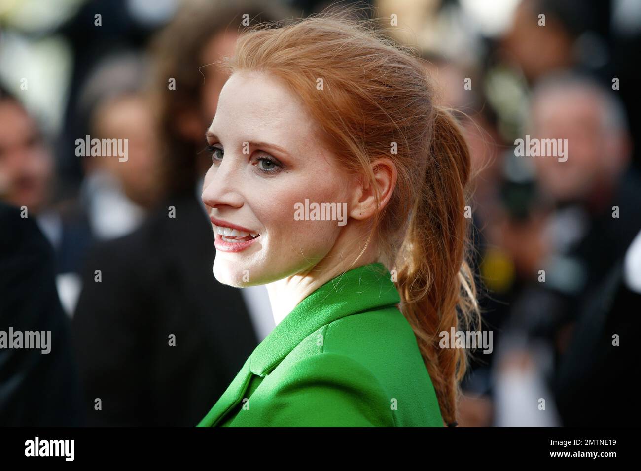 Actress Jessica Chastain poses for photographers upon arrival at the ...