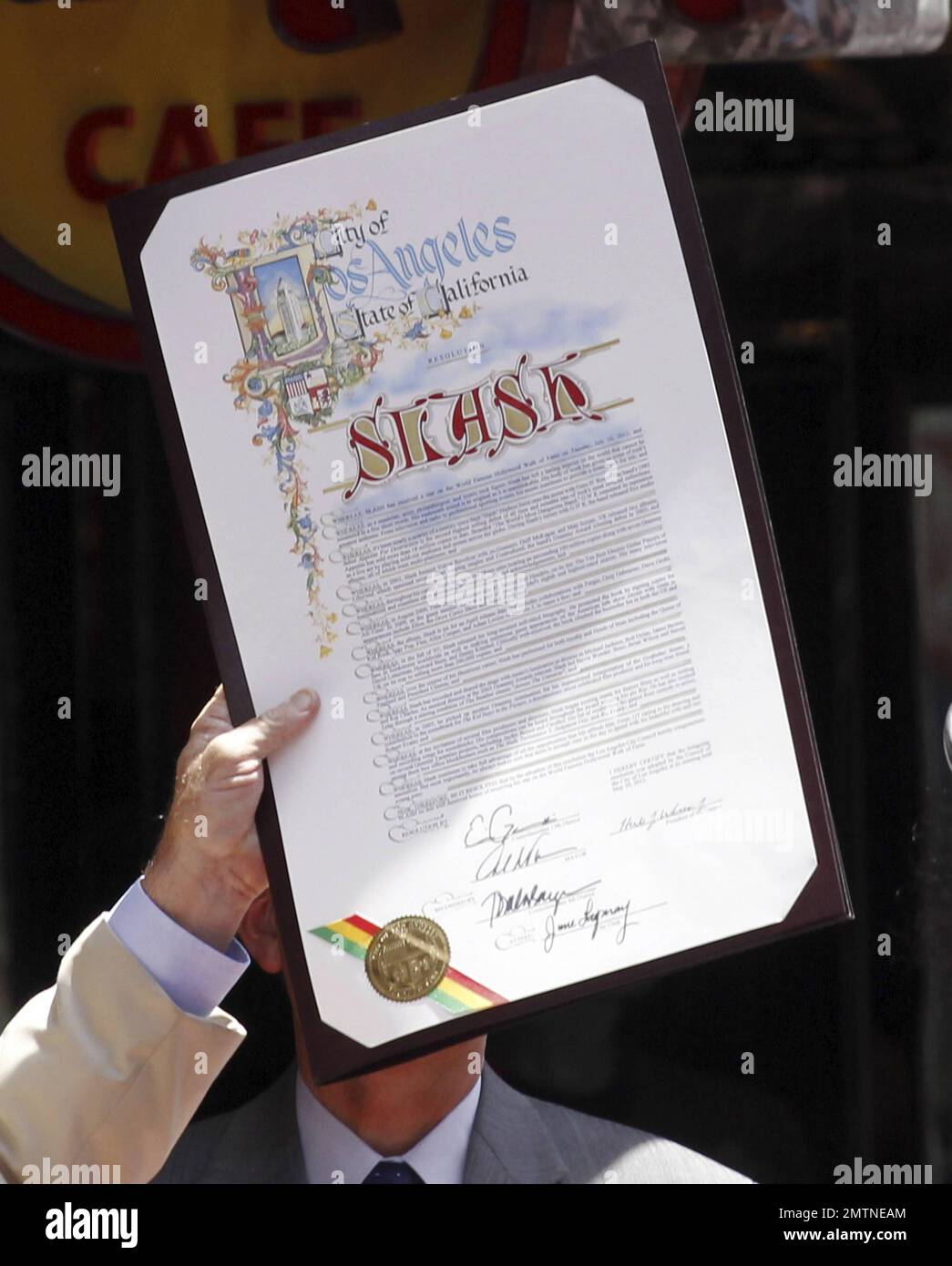 Guitarist Slash is inducted into the Hollywood Walk of Fame at the Hard ...