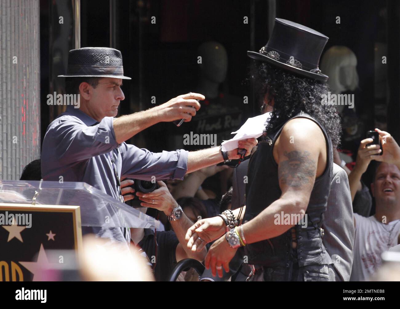 Guitarist Slash is inducted into the Hollywood Walk of Fame at the Hard ...