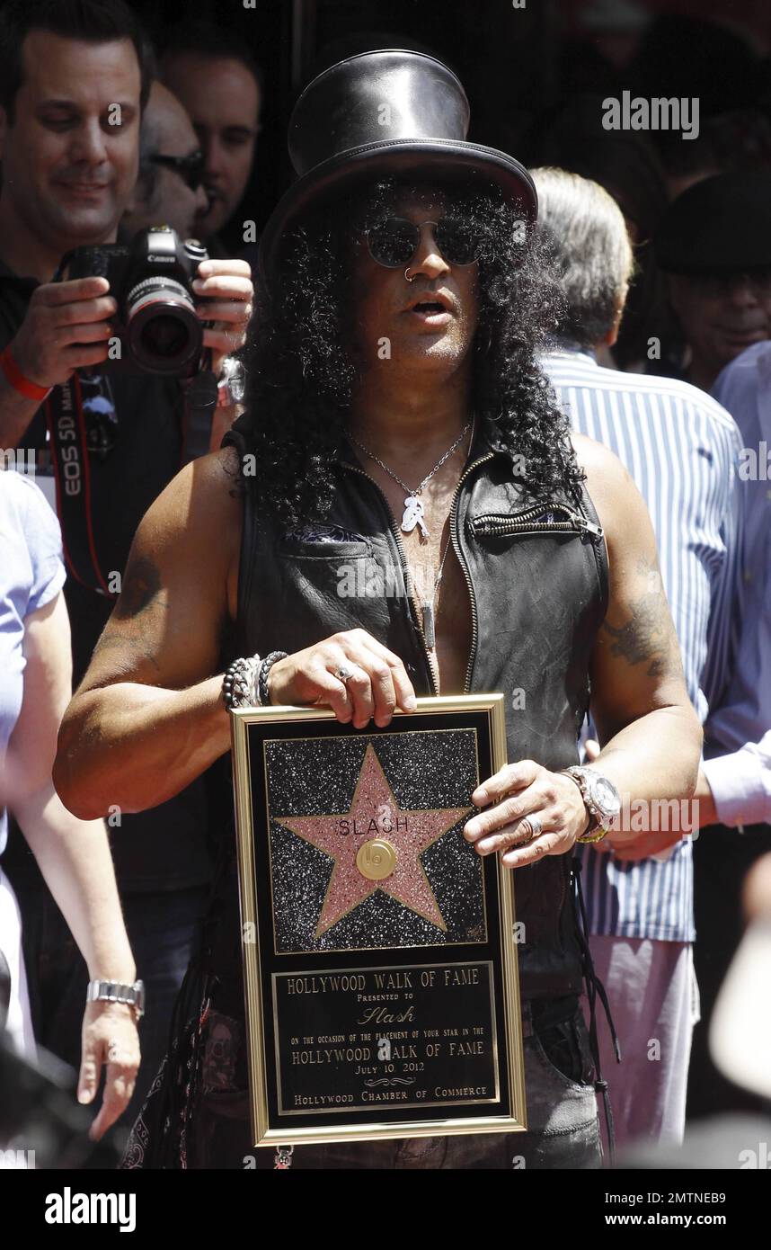 Guitarist Slash is inducted into the Hollywood Walk of Fame at the Hard ...