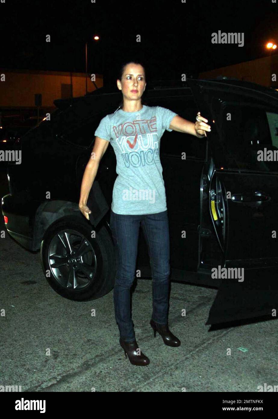 Amy Smart and Anne Getty wear matching t shirts that say "Vote Your ...