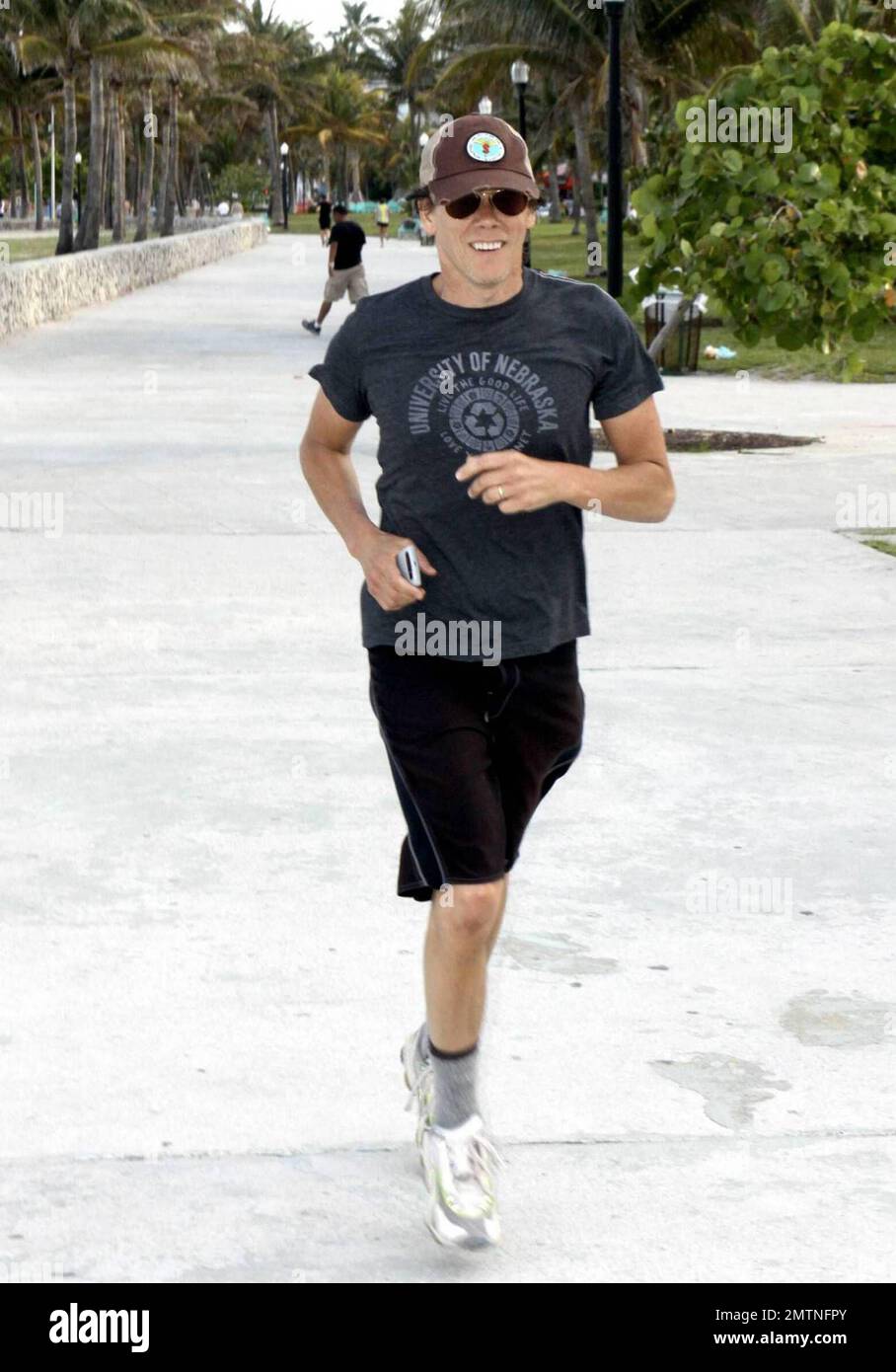 Exclusive!! Actor Kevin Bacon flashes a smile as he gets in some ...