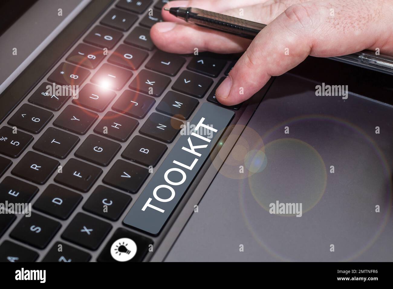 Handwriting text Toolkit. Business showcase set of tools kept in a bag ...