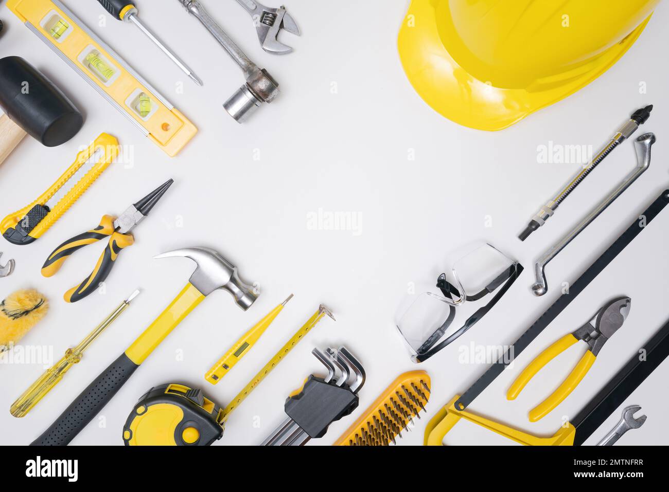 Flat lay construction tools hi-res stock photography and images - Alamy