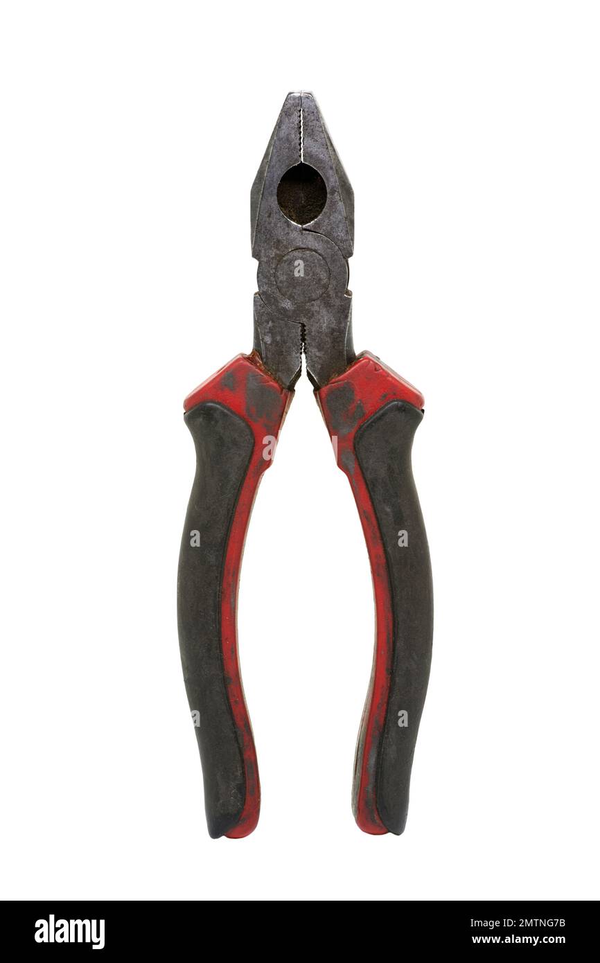 Image of old working locksmith pliers on white background Stock Photo ...